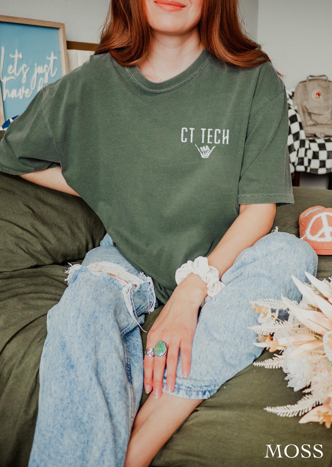 CT Tech Embroidered Comfort Colors Shirt, Unisex Radiology Technologist ...