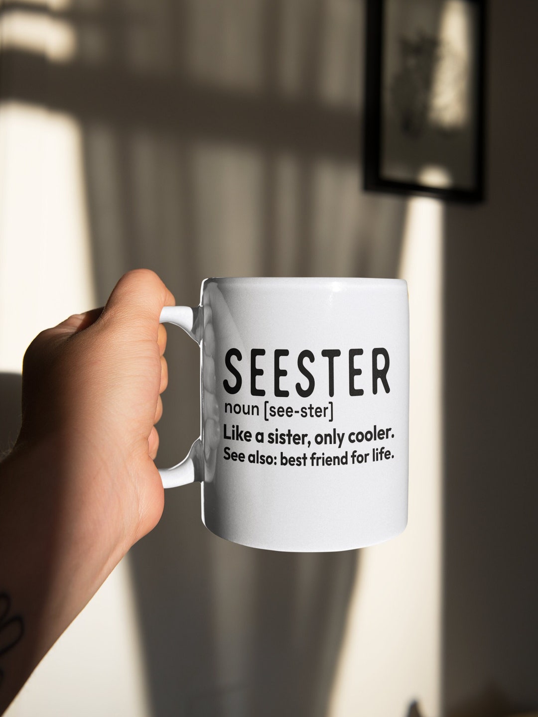 Seester Sister Definition Mug, Cute Funny Gift for Sister or Best ...