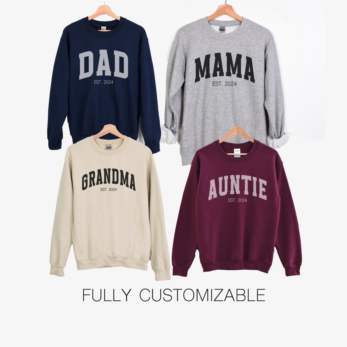 Custom Varsity Style Family Shirts or Sweatshirts - Etsy