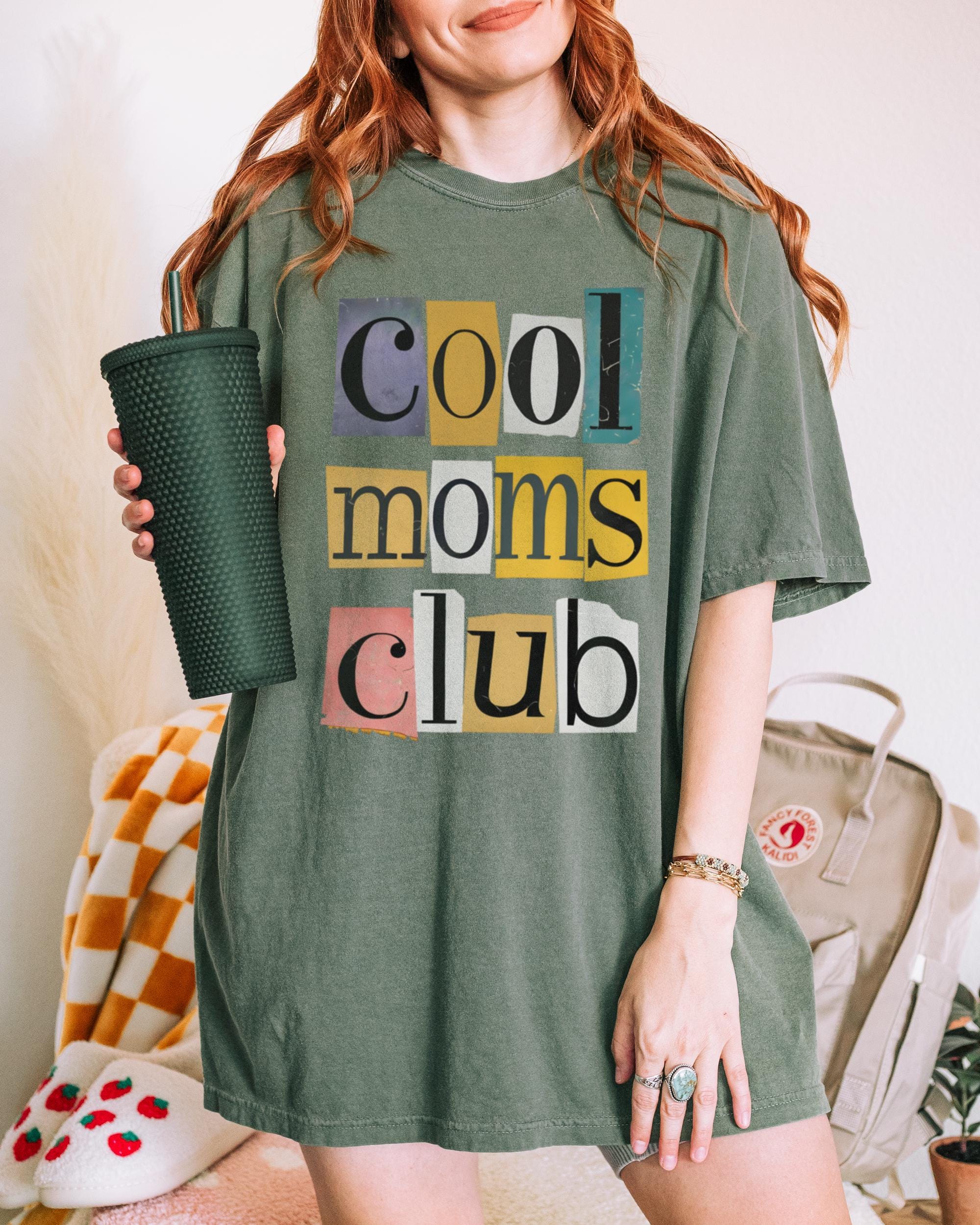 Cool Moms Club Shirt Cute Mom Graphic Tee Retro Trendy Aesthetic Tshirt ...