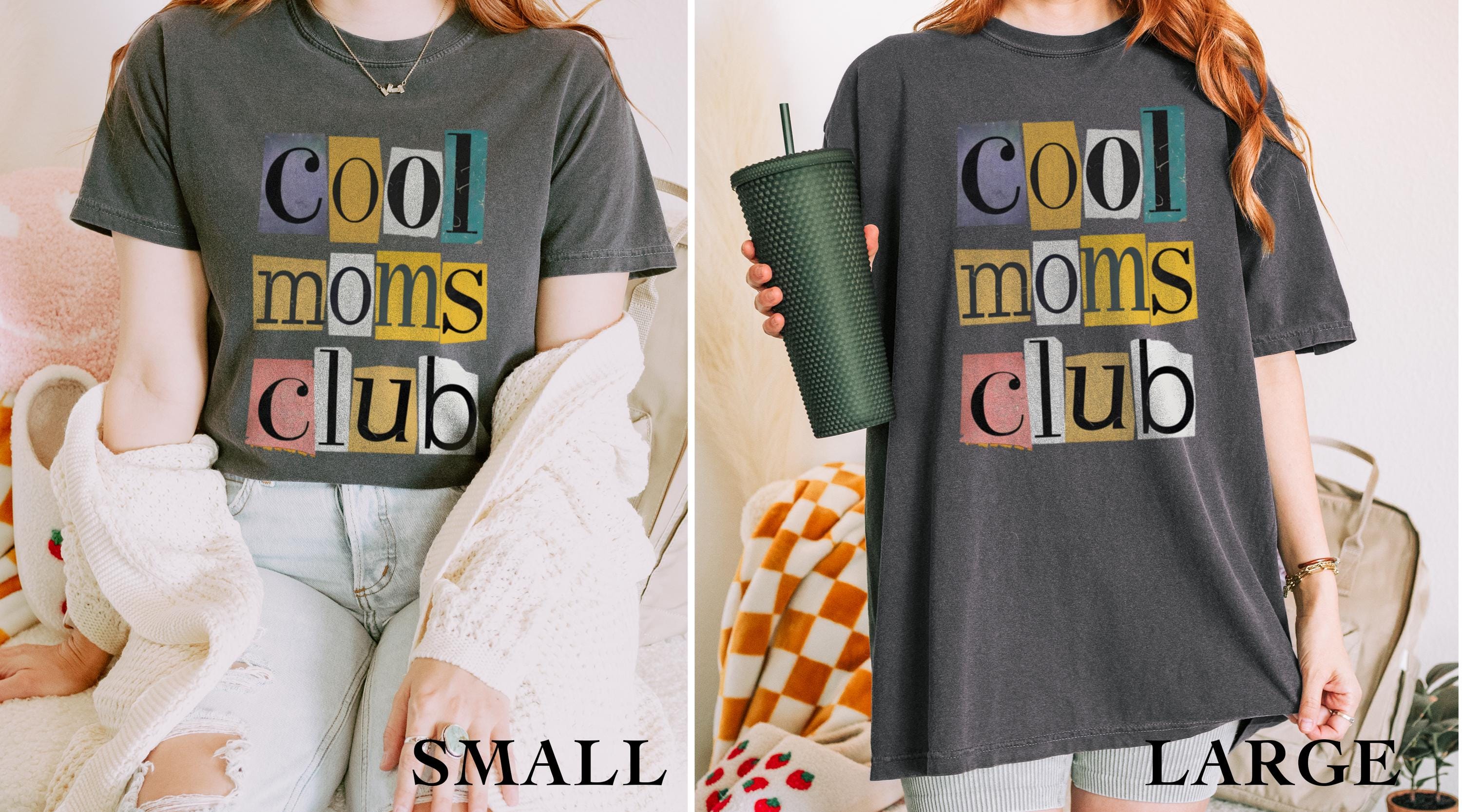 Cool Moms Club Shirt Cute Mom Graphic Tee Retro Trendy Aesthetic Tshirt ...