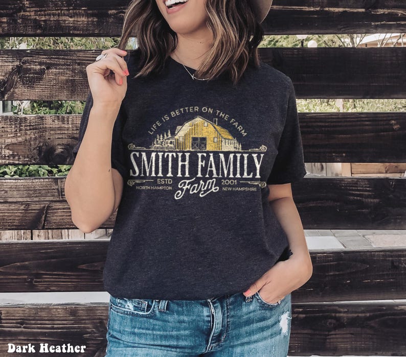 Custom Family Farm Sweatshirt, Tee & Tote | Personalized Family Name ...