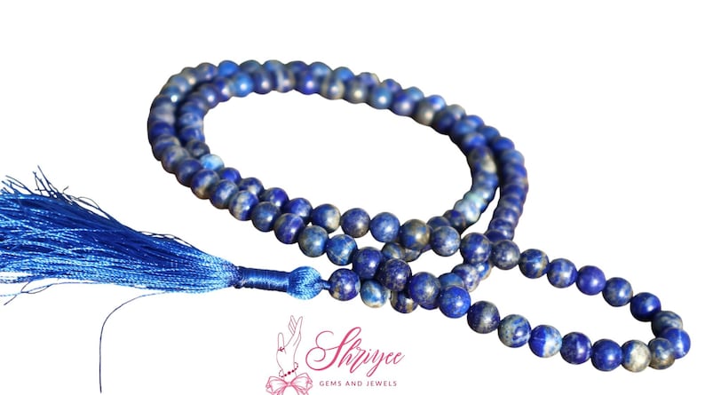 Lapis Lazuli Japa Mala | 108 Beads Hand Knotted Prayer Mala, Healing ...