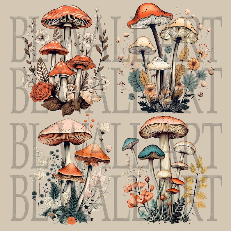 Mushroom PNG, Mushroom Clip Art, Mushroom Artwork, Commercial Use Art ...
