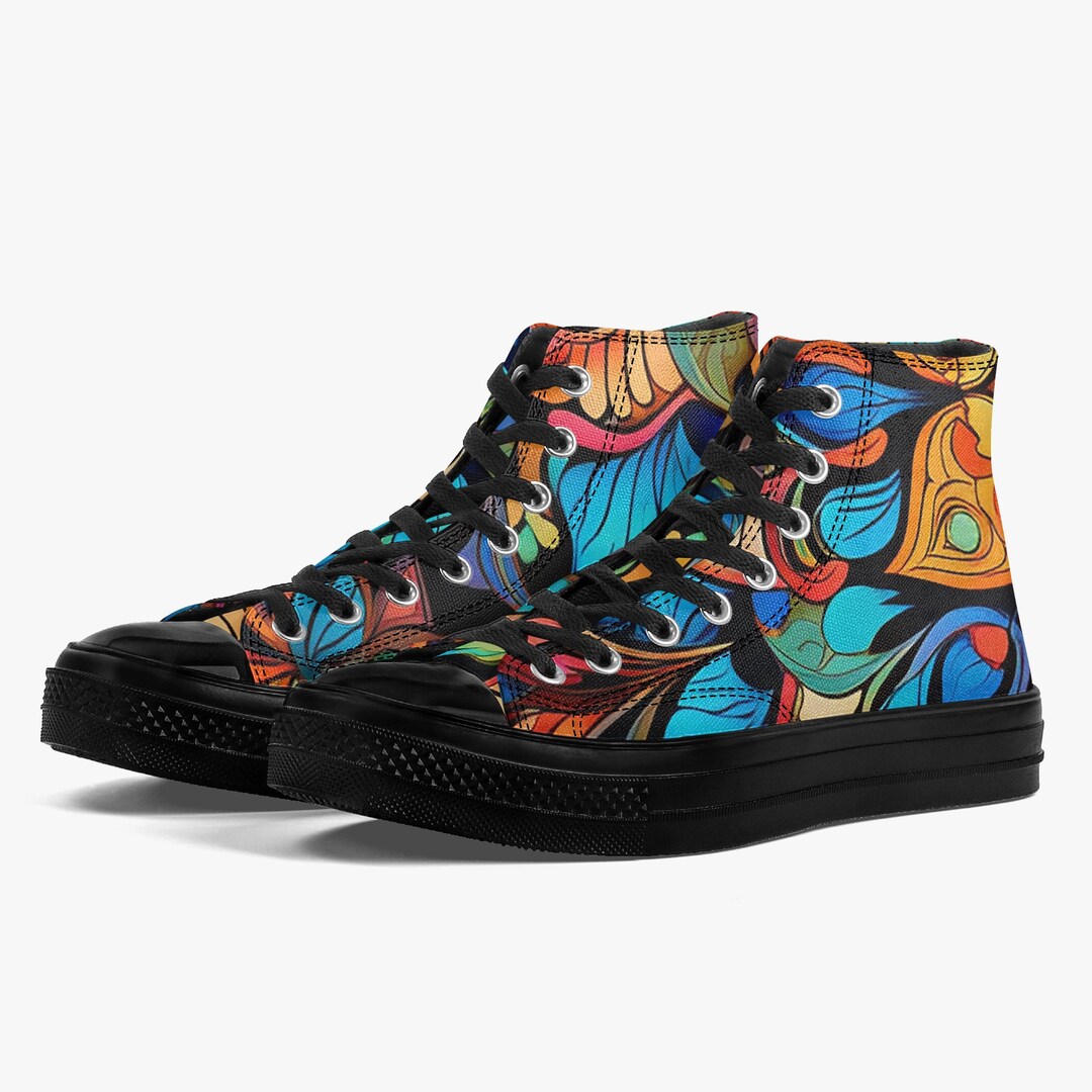 Classic Chuck Taylor High-top Canvas Shoes Abstract Artwork Print ...