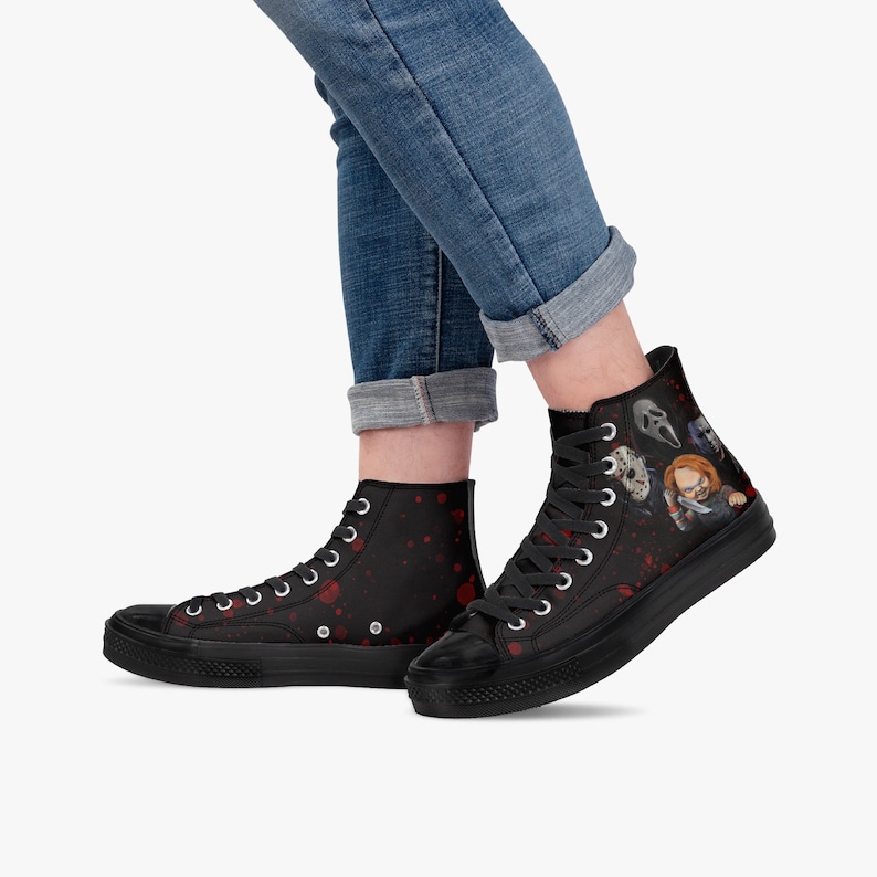 Horror Halloween High Tops, Horror Shoes, Chucky, Pennywise, Jigsaw ...