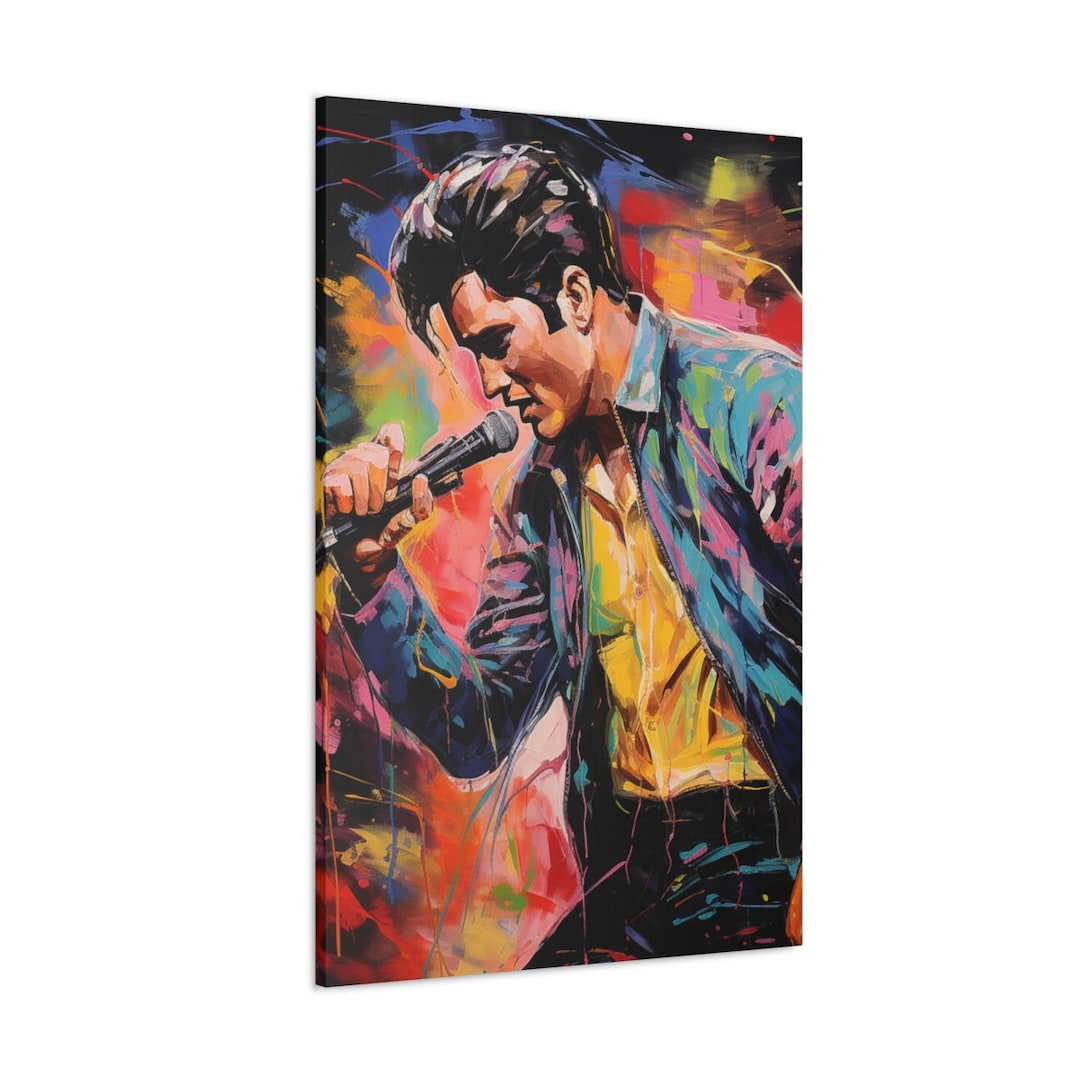Elvis Presley Portrait Painting Print Canvas the King of Rock Wall Art ...