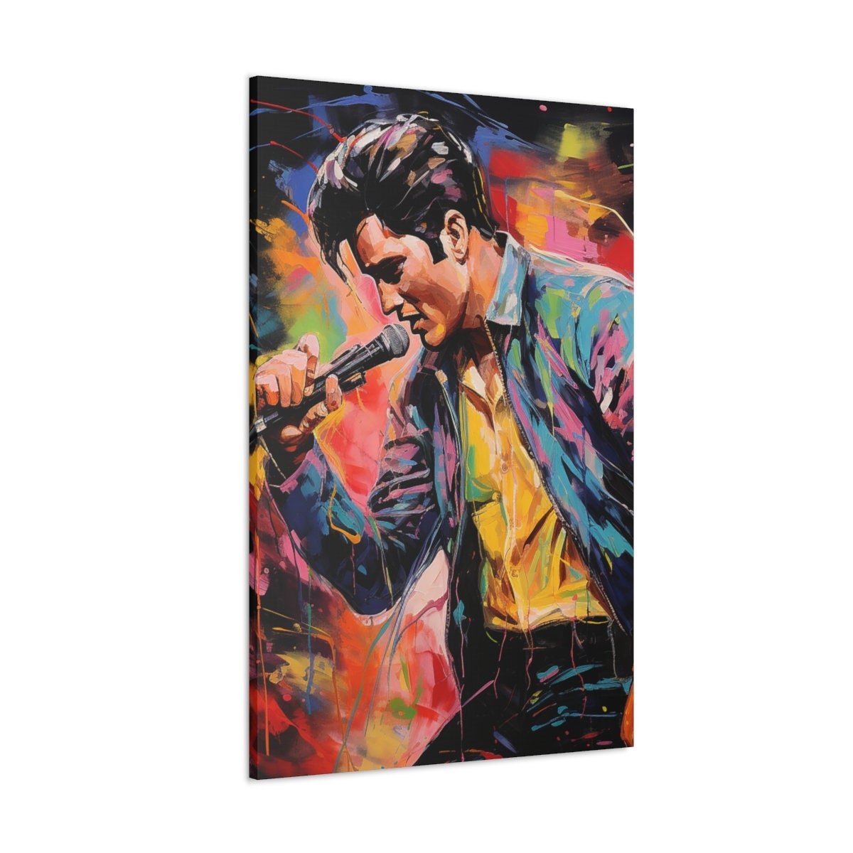 Elvis Presley Portrait Painting Print Canvas the King of Rock Wall Art ...
