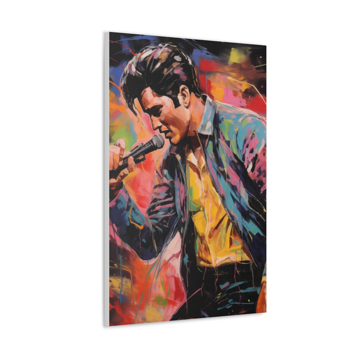 Elvis Presley Portrait Painting Print Canvas the King of Rock Wall Art ...
