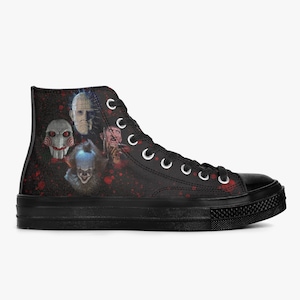 Horror Halloween High Tops, Horror Shoes, Chucky, Pennywise, Jigsaw ...