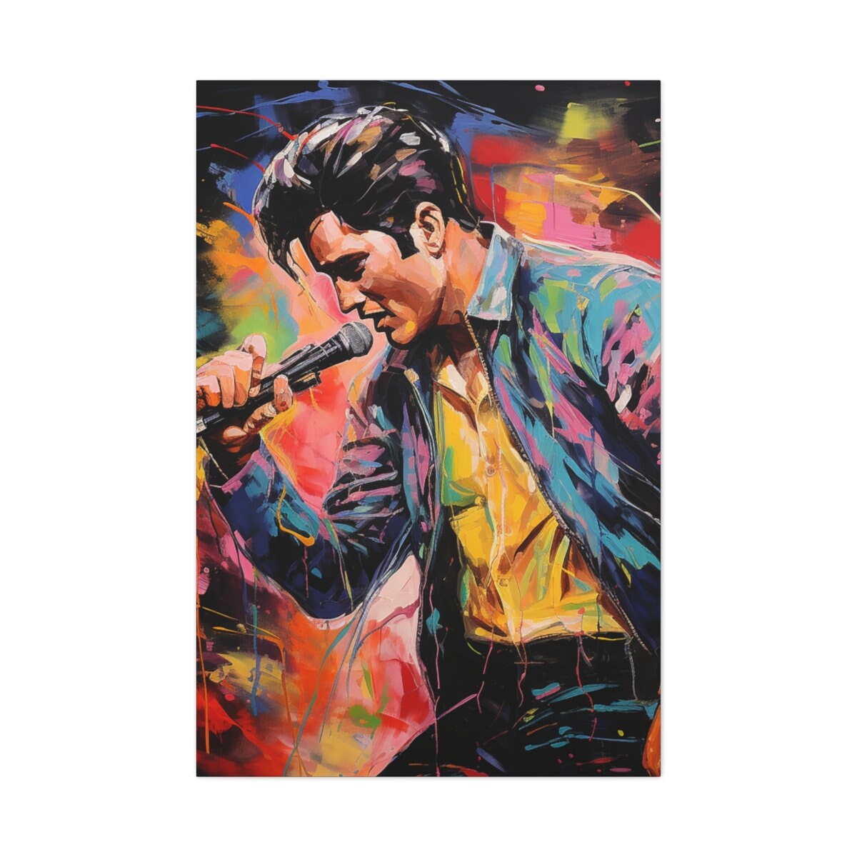 Elvis Presley Portrait Painting Print Canvas the King of Rock Wall Art ...