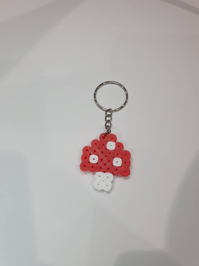 Cute Mushroom Keyring Perler Bead Mushroom Keychain - Etsy