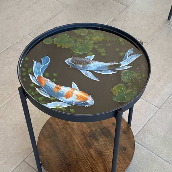 Living Room Furniture Table Koi Resin,epoxy Table... - Etsy