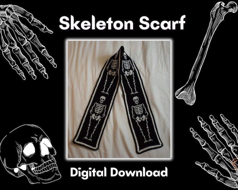 Skeleton Scarf Digital Download - Etsy