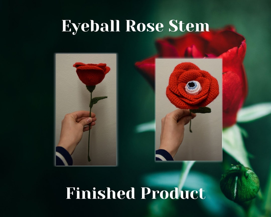 Crocheted Eyeball Rose Stem - Etsy