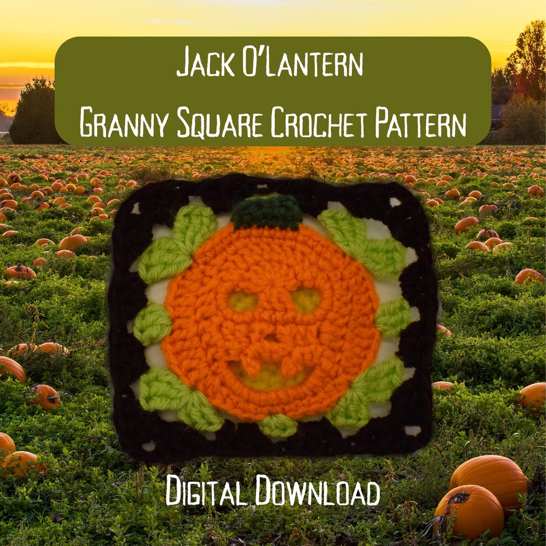 Jack O'lantern Granny Square Pattern, Granny Square, Crochet Pattern ...