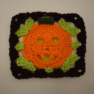 Jack O'lantern Granny Square Pattern, Granny Square, Crochet Pattern ...