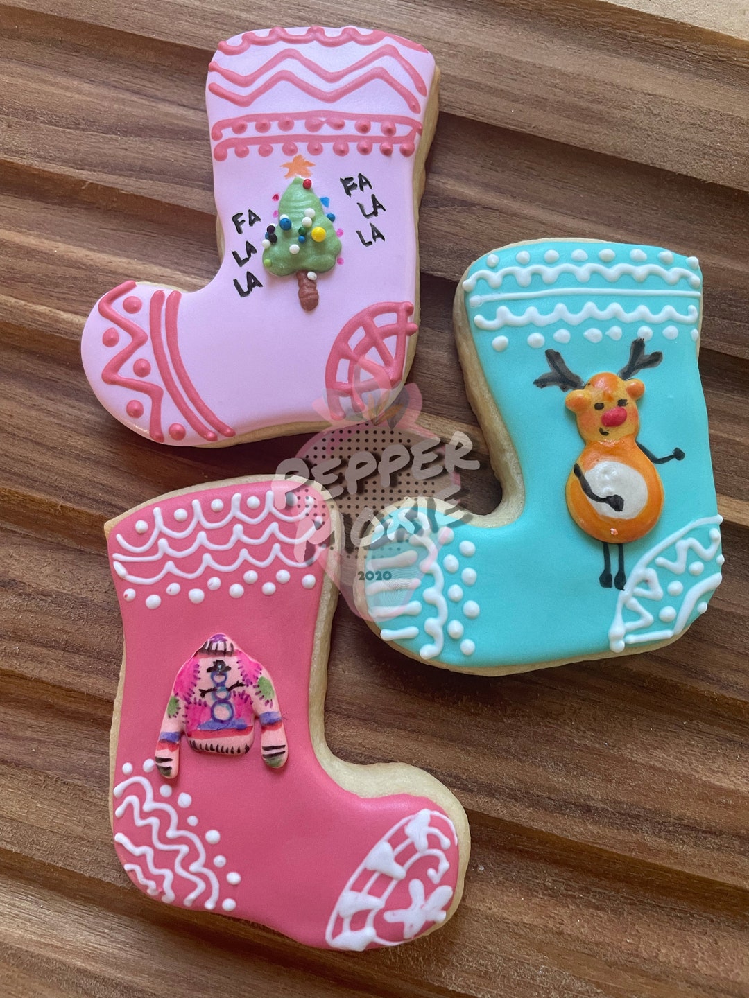 Christmas Cookies, Christmas Decorated Cookies, Stocking Cookies - Etsy