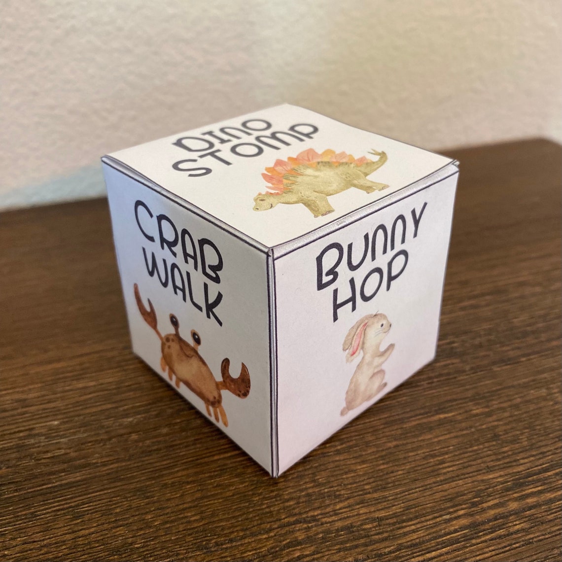 Printable Animal Exercise Cube Game - Etsy