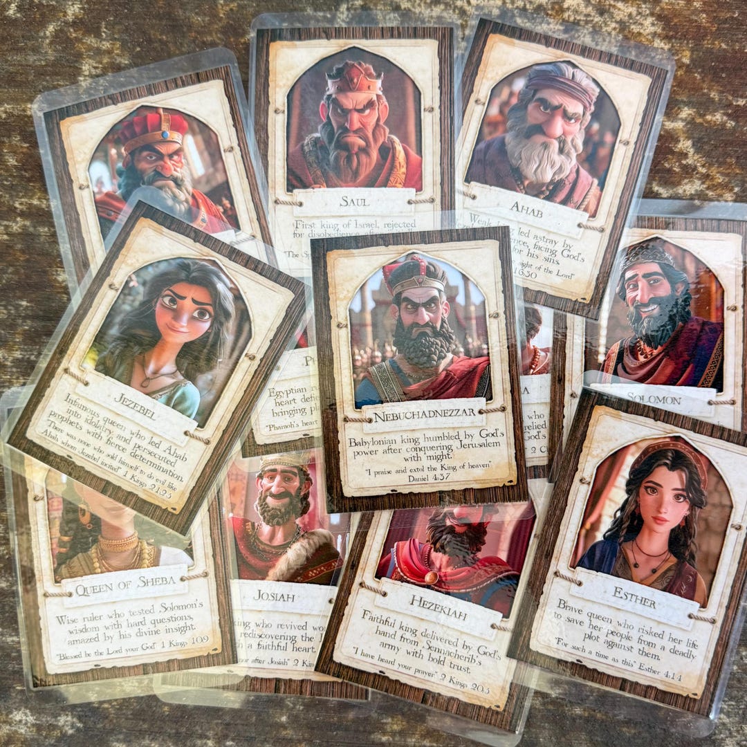 Printable Kings and Queens Bible Character Cards - Digital PDF Download ...