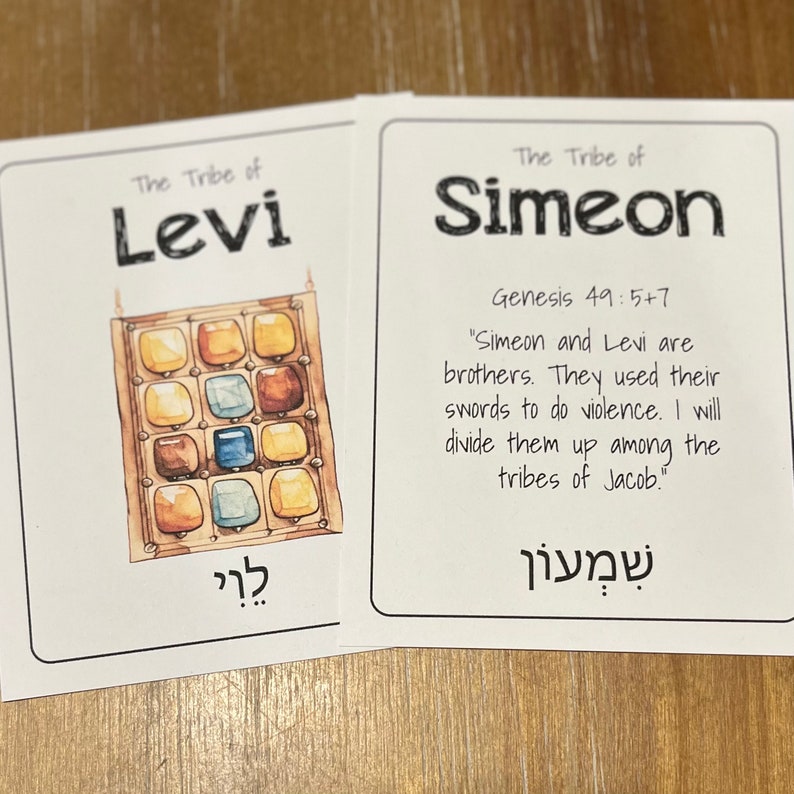 Twelve Tribes of Israel Flash Cards - Etsy
