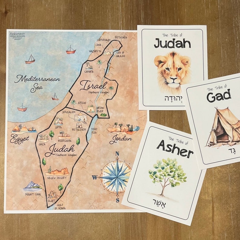 Twelve Tribes of Israel Flash Cards - Etsy