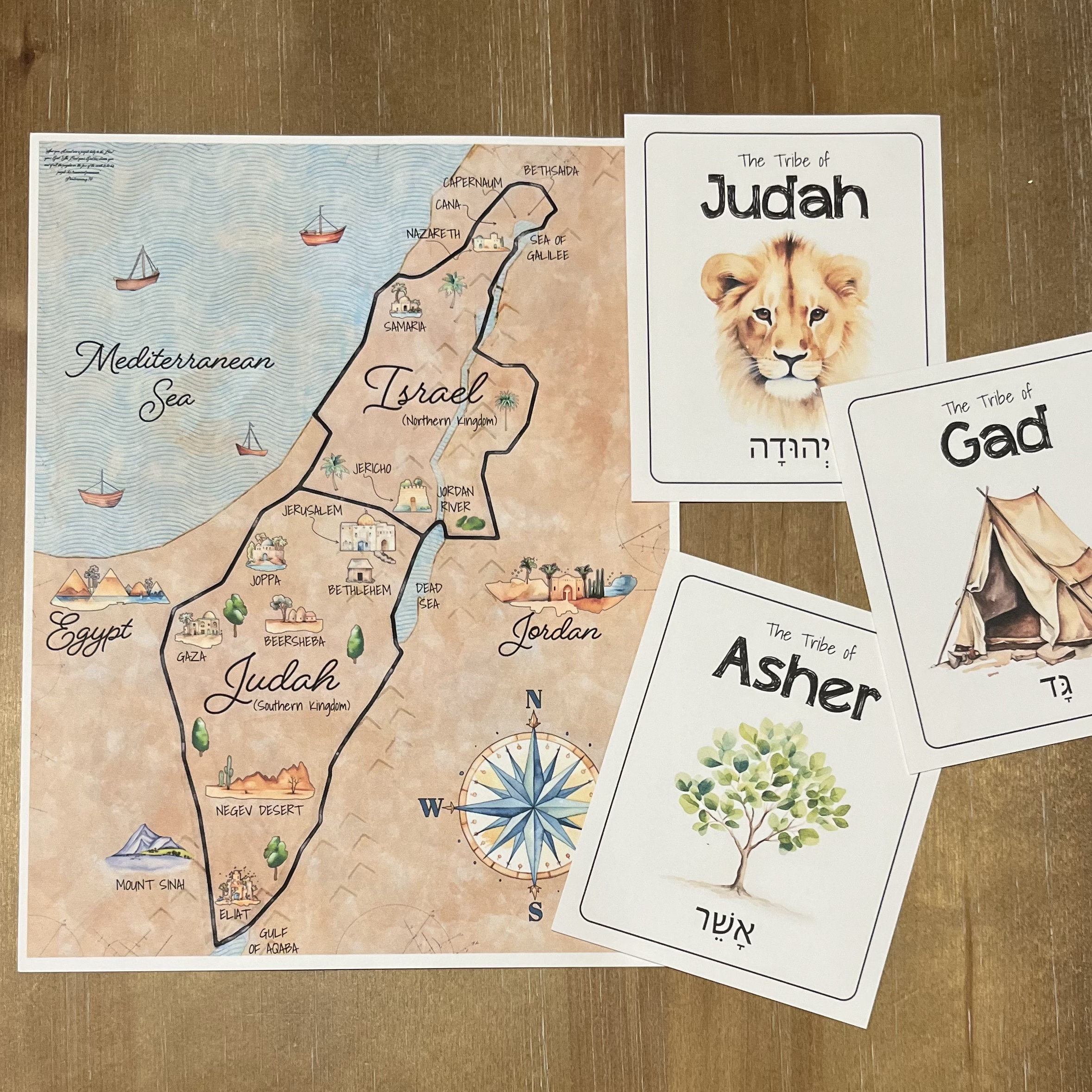 Twelve Tribes of Israel Flash Cards - Etsy