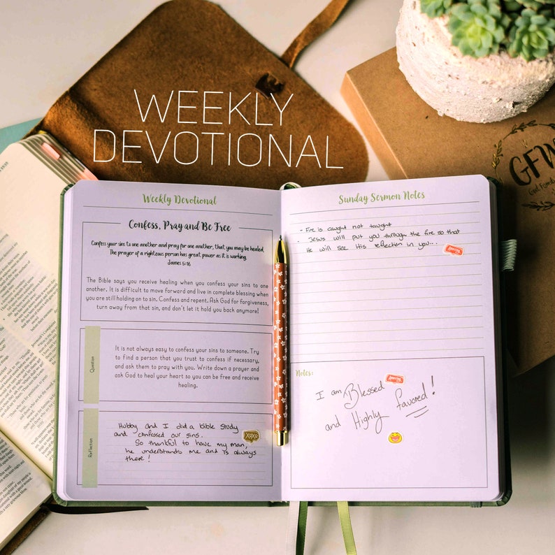 Christian Undated Yearly Calendar Planner and Devotional - Etsy