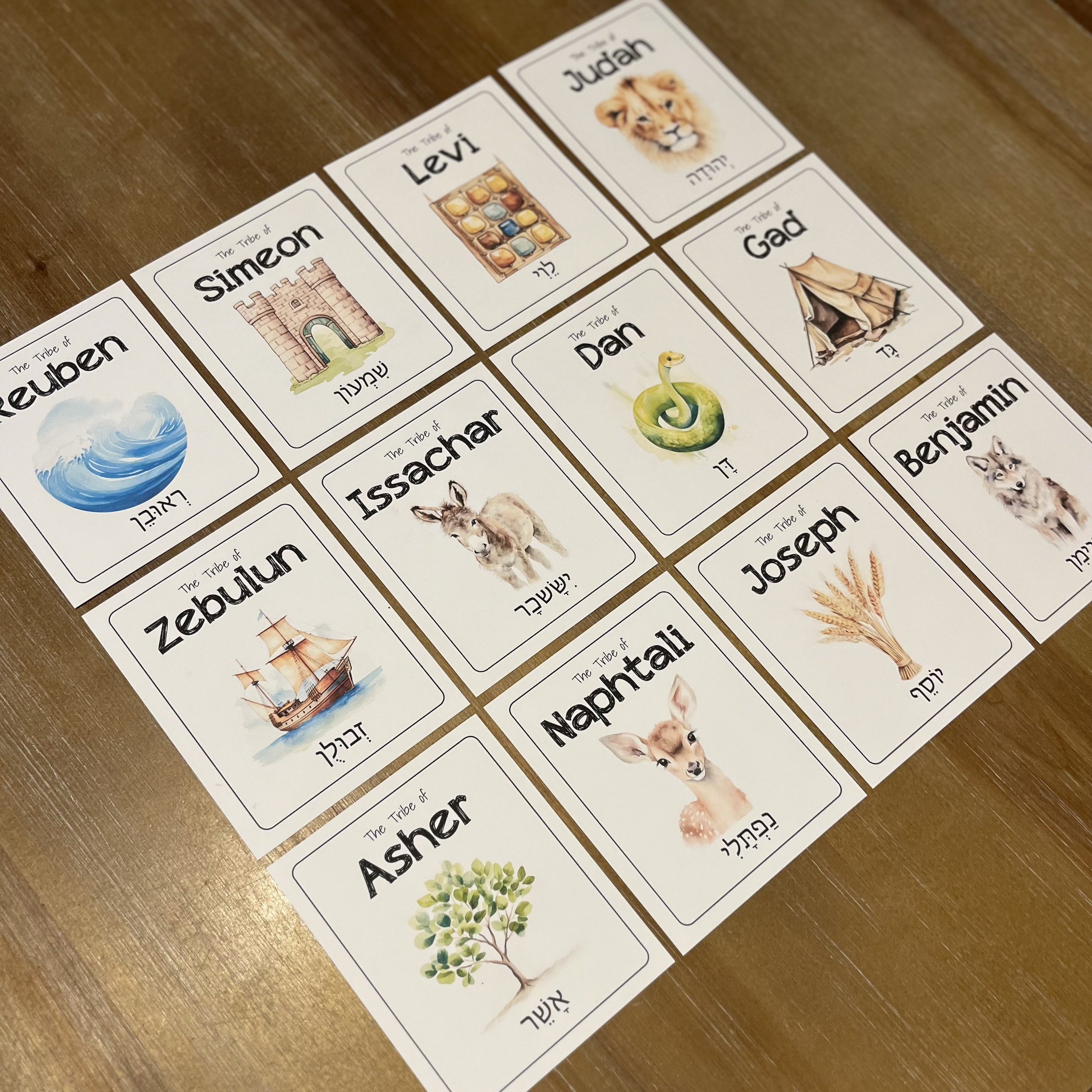 Twelve Tribes of Israel Flash Cards - Etsy