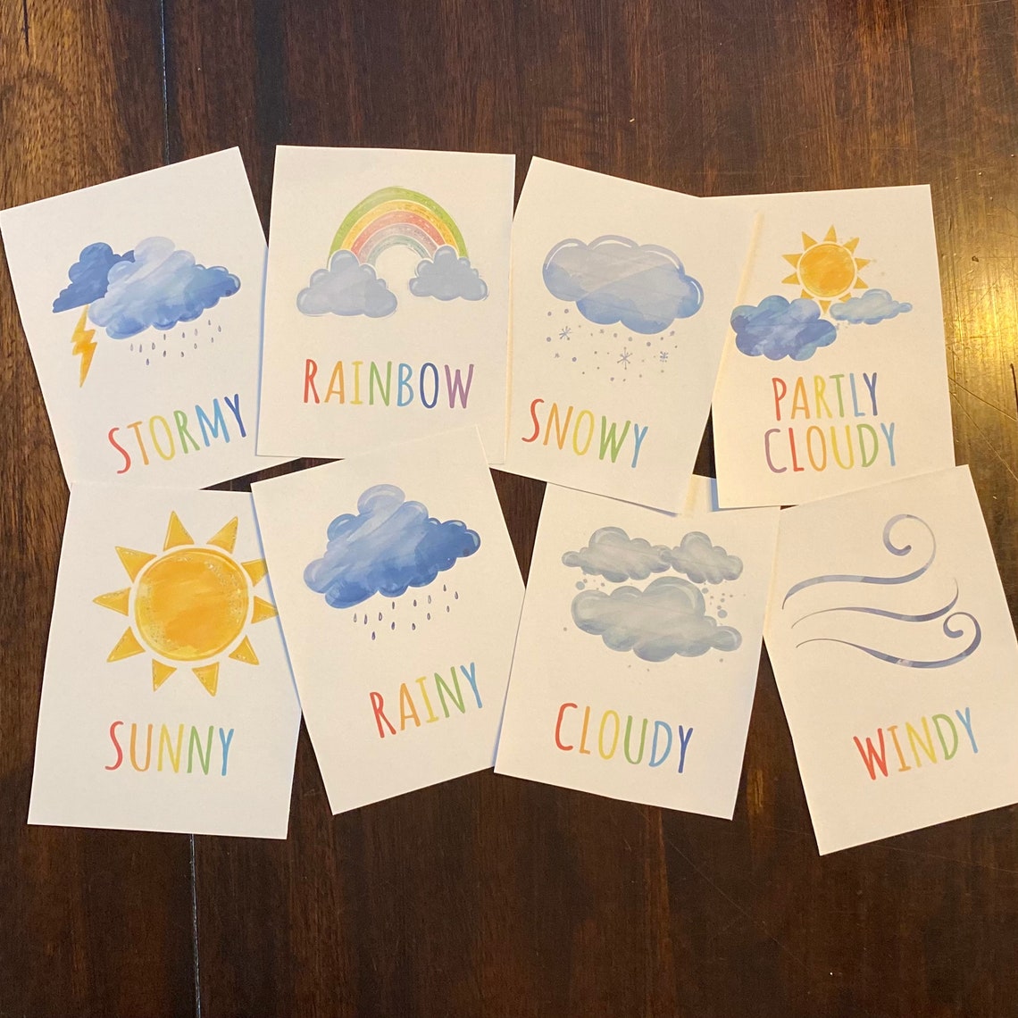 Weather Cards With Weather Chart for Homeschool, Pre-k, or Kindergarten ...