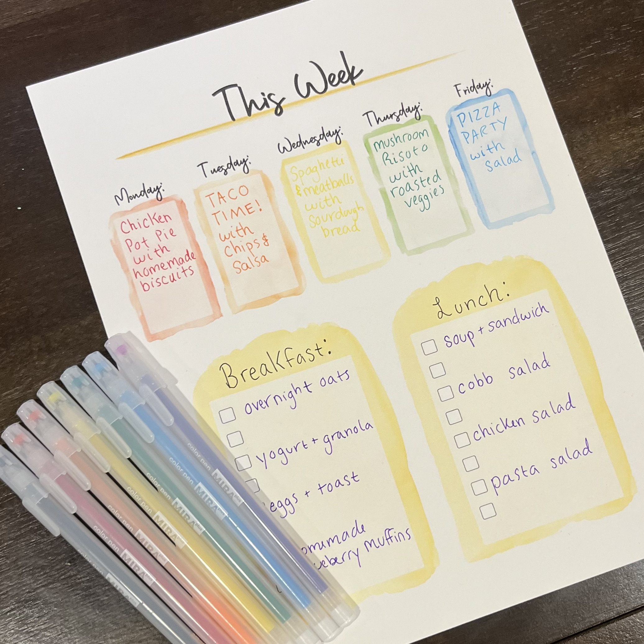 Printable Weekly Schedule for Moms Homeschool Planning Meal - Etsy