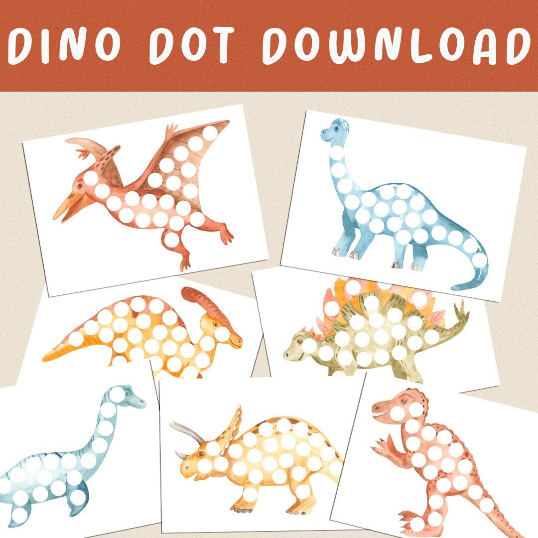 Dino Dot Activity for Homeschool, Pre-k, or Kindergarten - Etsy