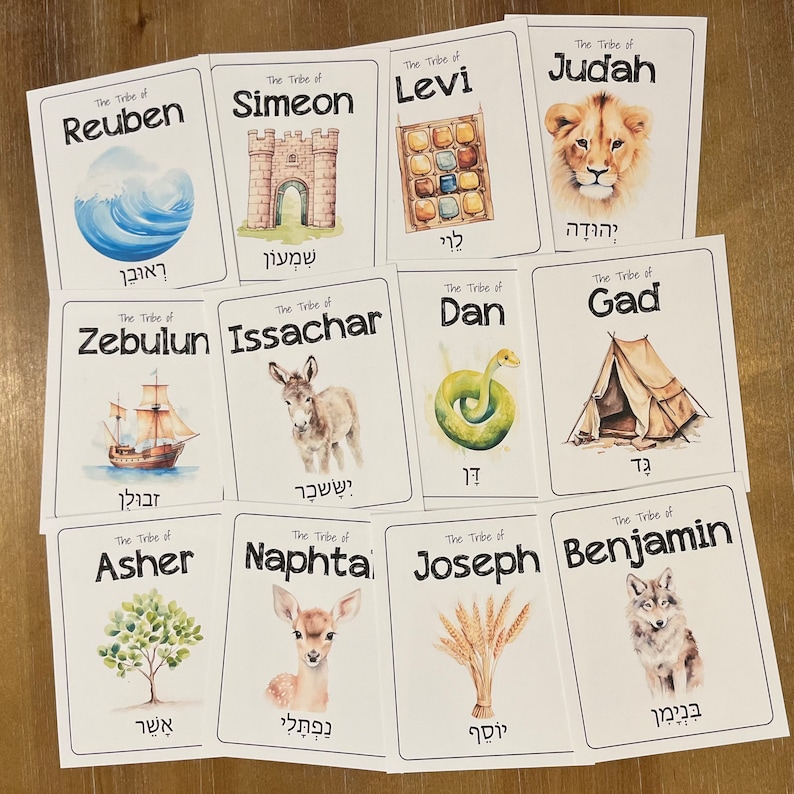 Twelve Tribes of Israel Flash Cards - Etsy