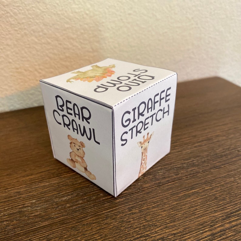 Printable Animal Exercise Cube Game - Etsy