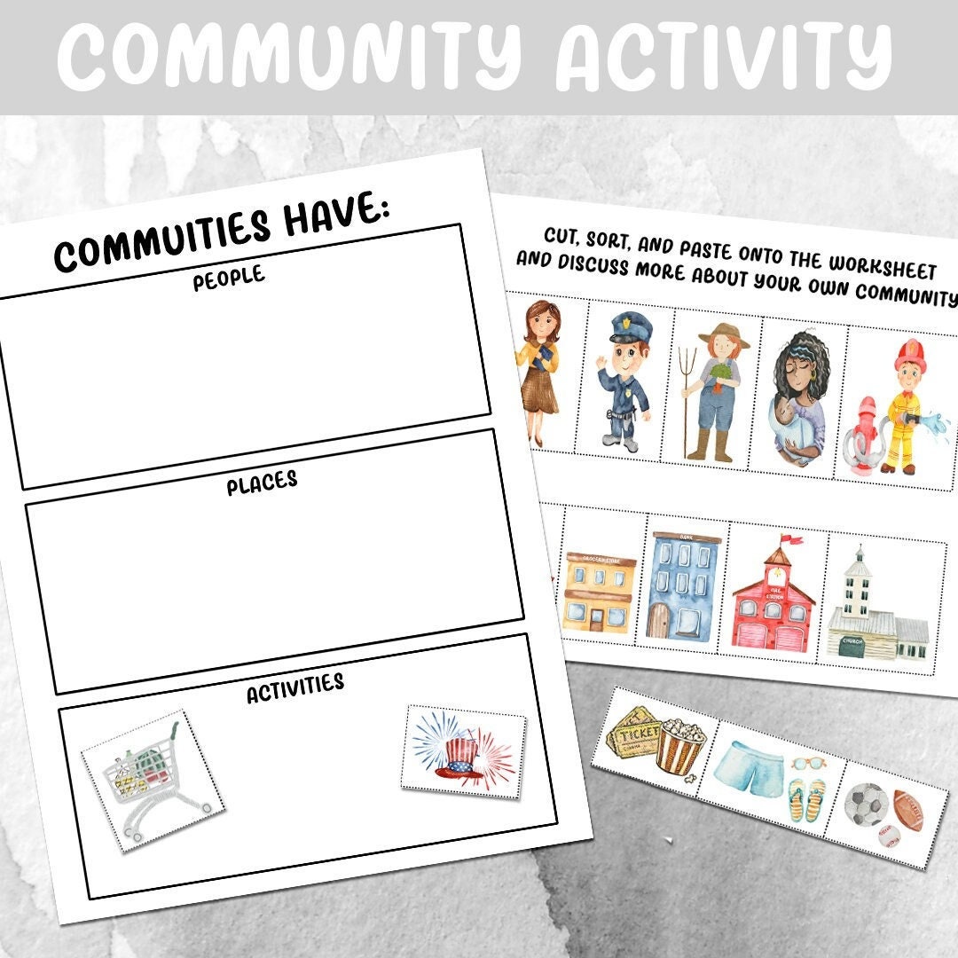 Community Graphic Organizer Activity for Homeschool, Pre-k, or ...