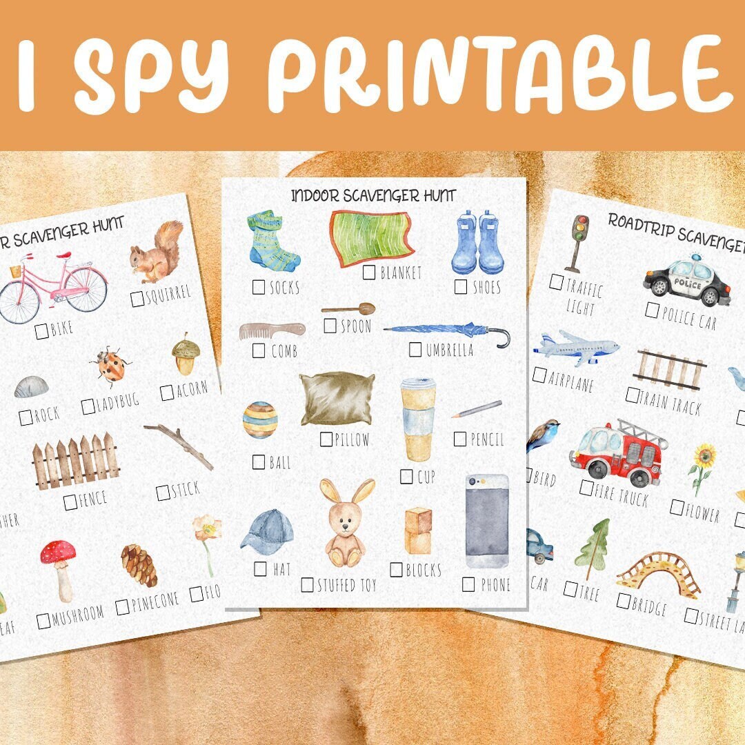I Spy / Scavenger Hunt Activity - Etsy