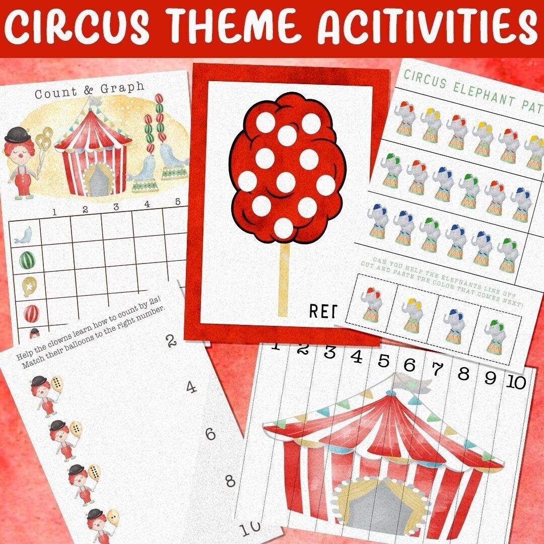 Kids Circus Activities for Homeschool, Pre-k, or Kindergarten - Etsy