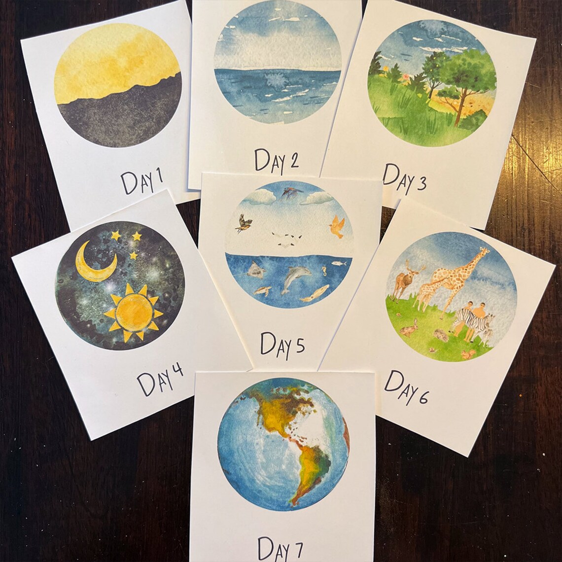 Days of Creation Flash Cards - Etsy