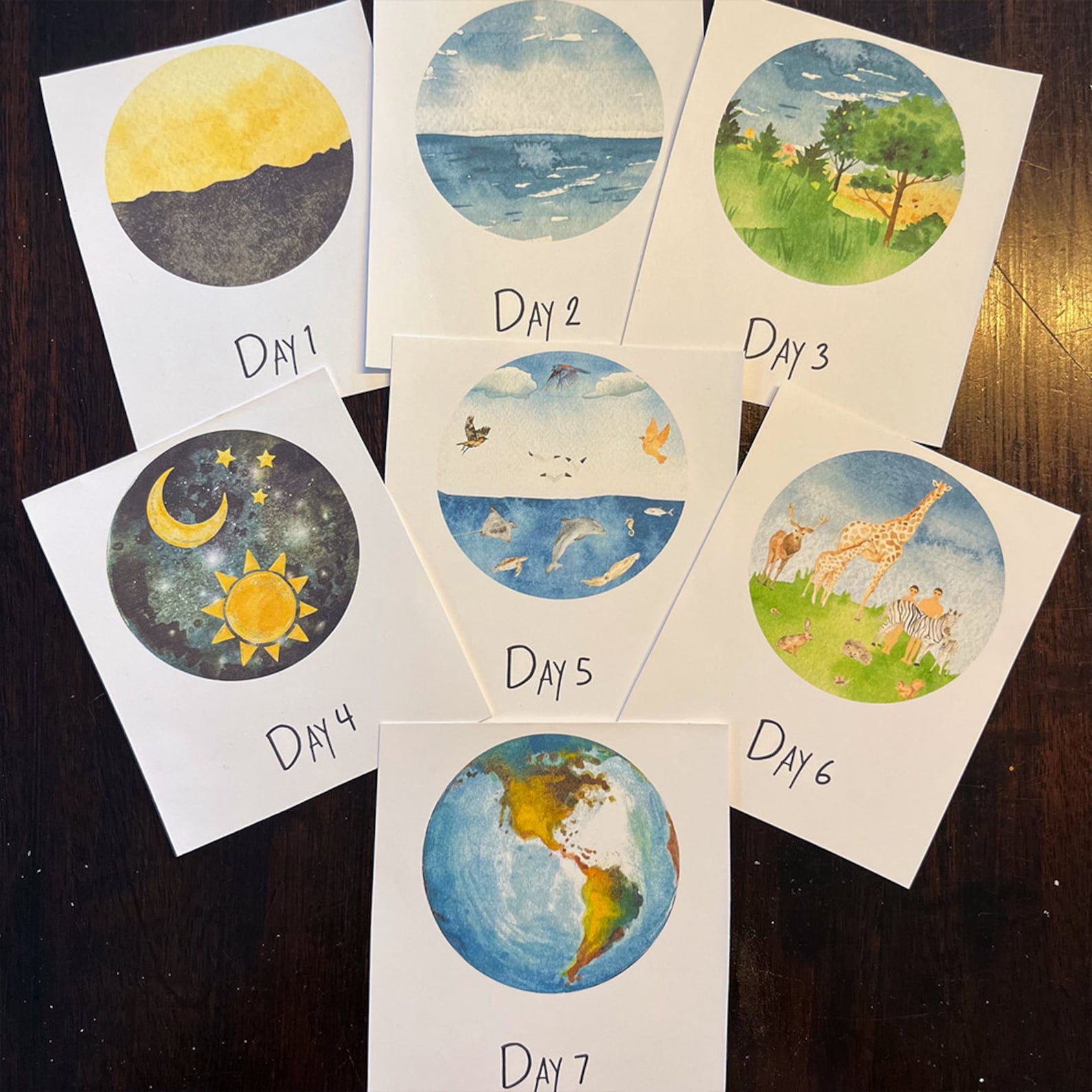 Days of Creation Flash Cards - Etsy