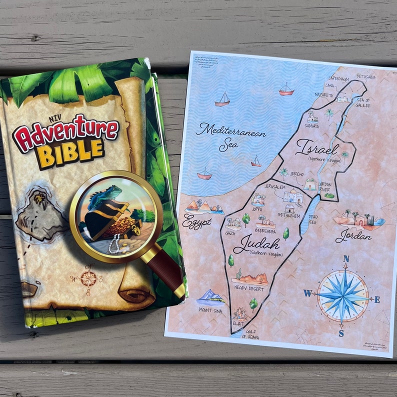 Kids Illustrated Map of Israel Poster Printable - Etsy