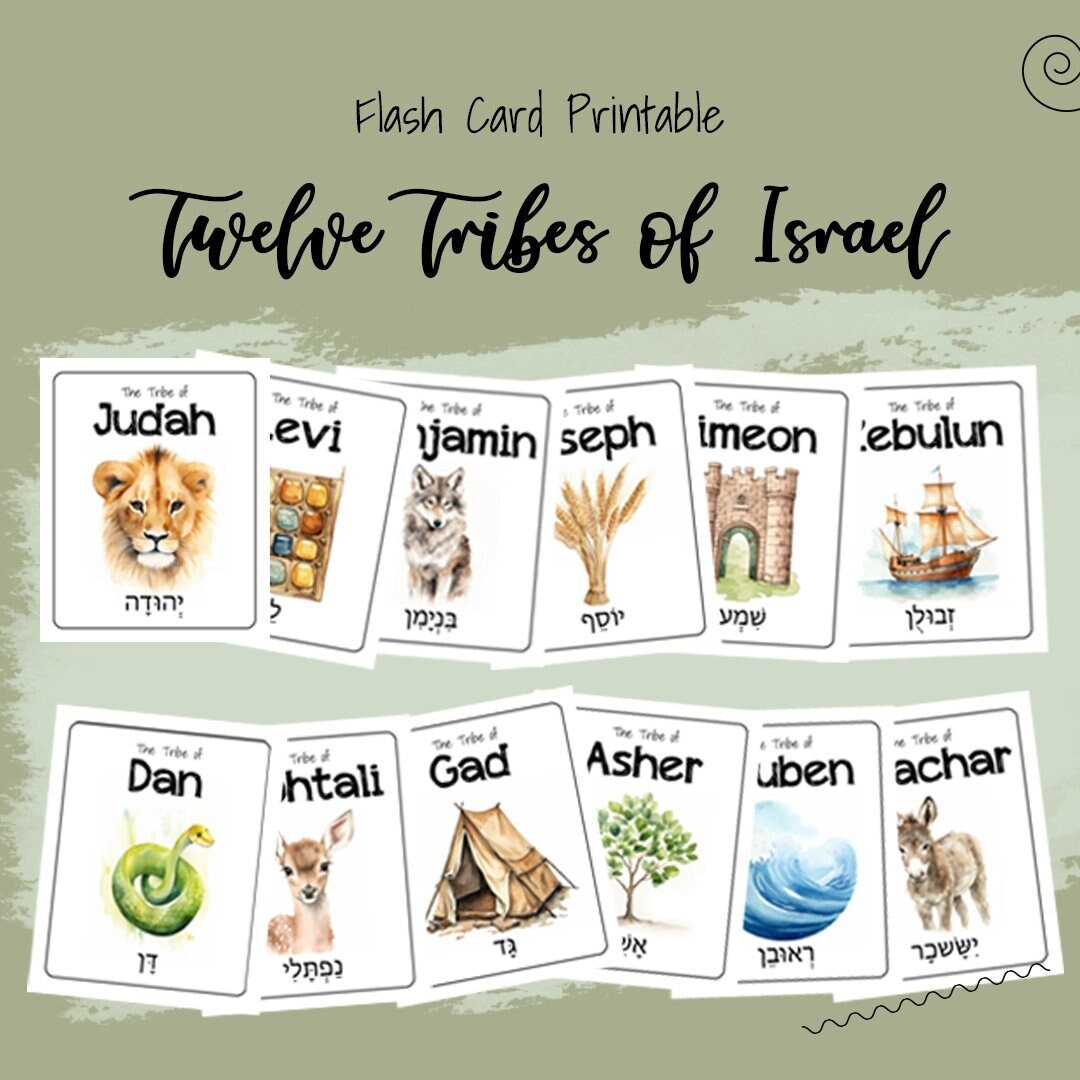 Twelve Tribes of Israel Flash Cards - Etsy