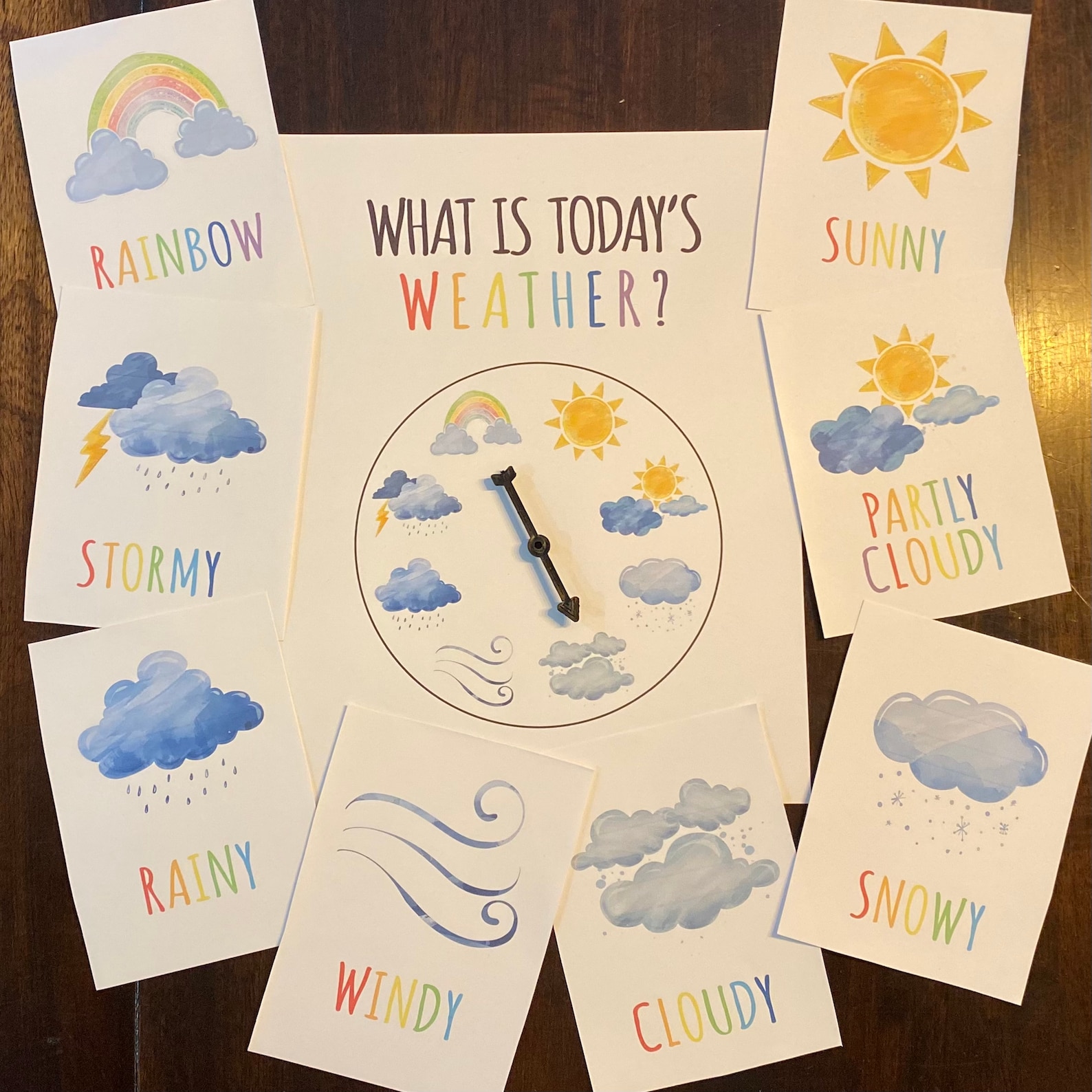 Weather Cards With Weather Chart for Homeschool, Pre-k, or Kindergarten ...