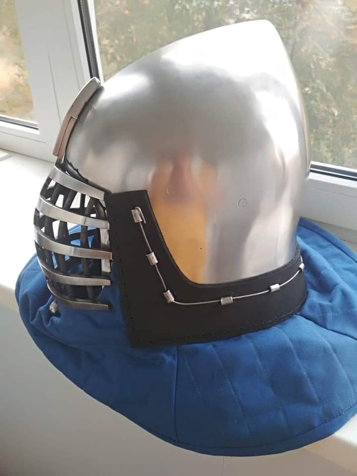 13 Century Medieval Bascinet Wolf Ribs Blue Helmet Elite - Etsy