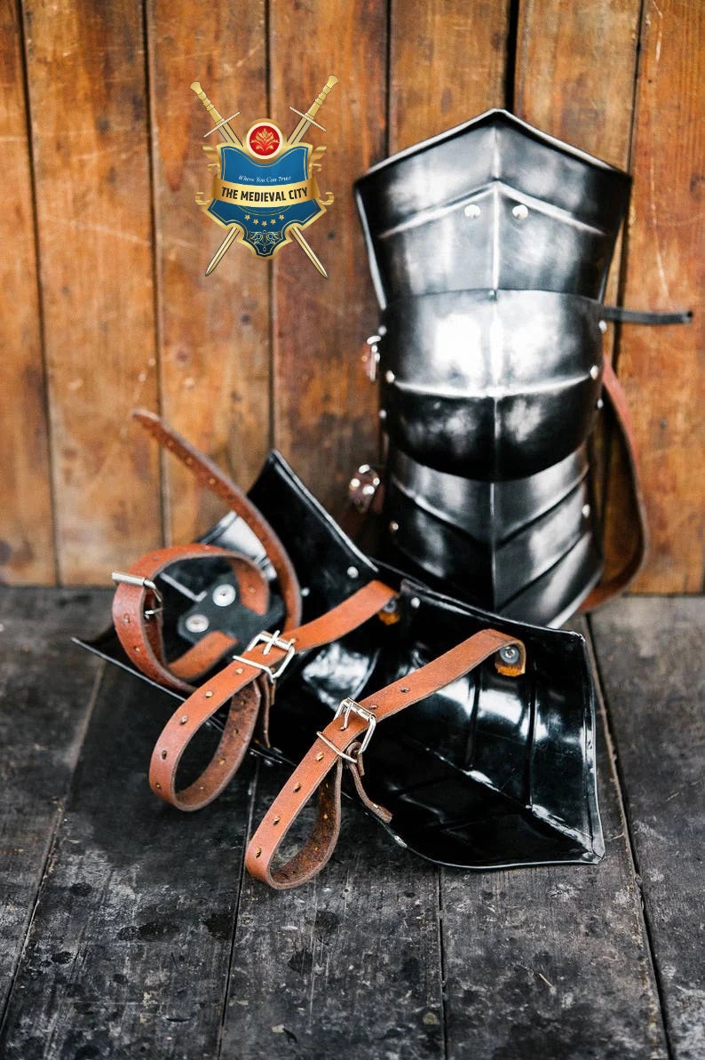 Berserk Leg Armor, Pair of Blackened Berserk Knees, LARP Fantasy Anime ...
