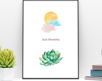 Just Breathe Printable - Etsy