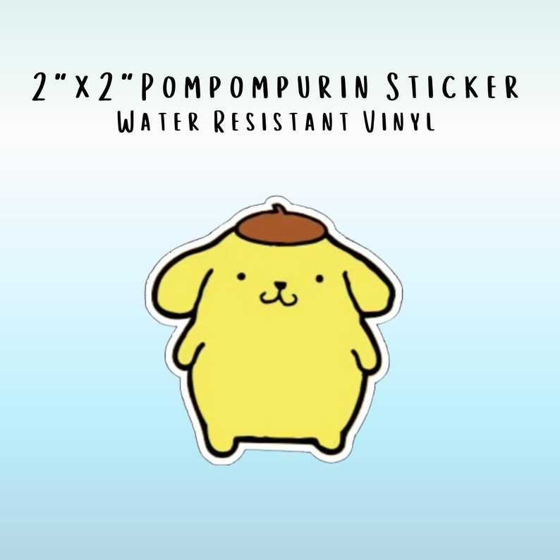 Pompompurin Sticker – Cute Sanrio Dog Vinyl Sticker | 2x2" Water ...