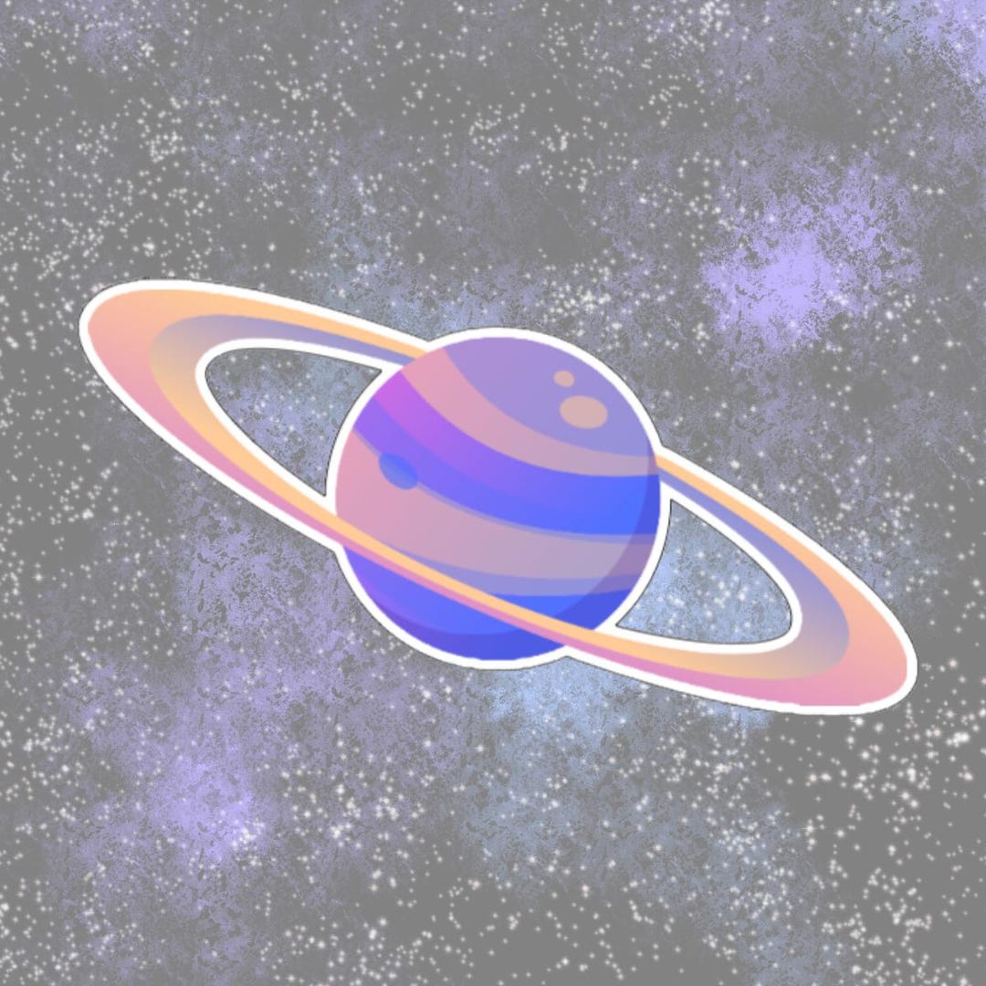 Saturn Vinyl Sticker – Waterproof & Durable Space Decal for Laptops ...