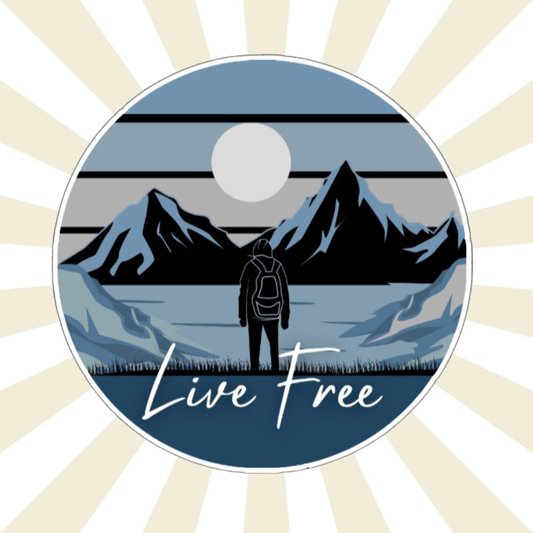 Live Free Vinyl Sticker 4x4 Circle Waterproof & Adventure-ready - Etsy