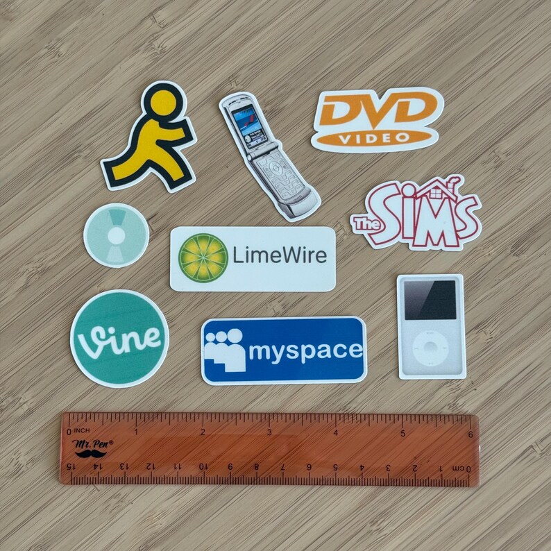 2000s Nostalgia Vinyl Sticker Pack – Throwback Stickers for Laptops ...