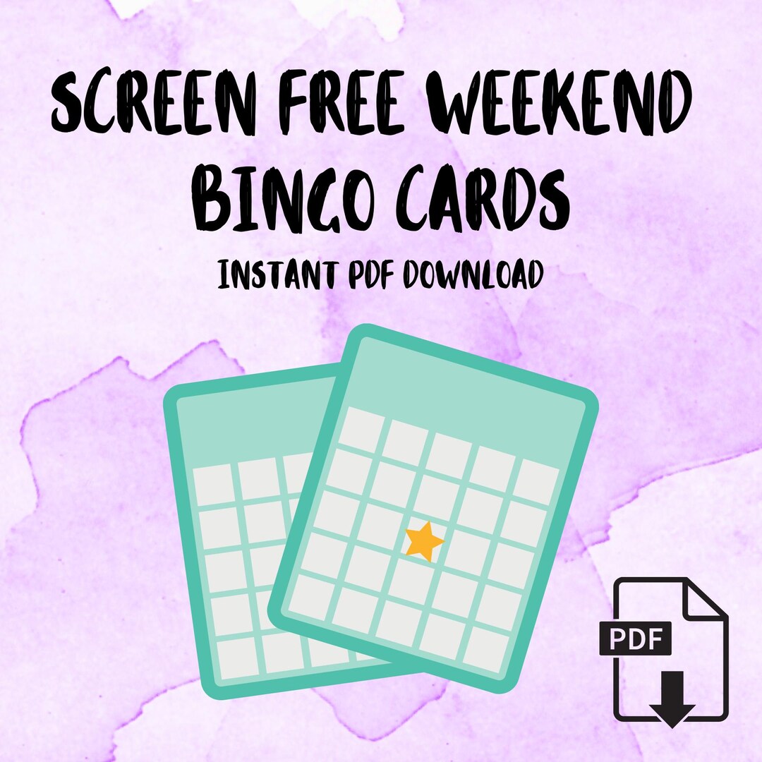 Screen-free Weekend Bingo: Family Activity Game (PDF Download 8x11in ...
